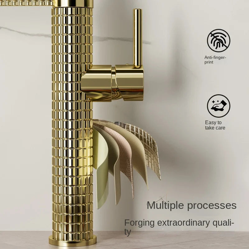 Polished Gold Spring Kitchen Mixer #202438 – TIC Bathrooms