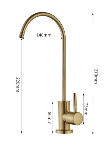 Brushed Gold Water Purified Tap #202356 – TIC Bathrooms