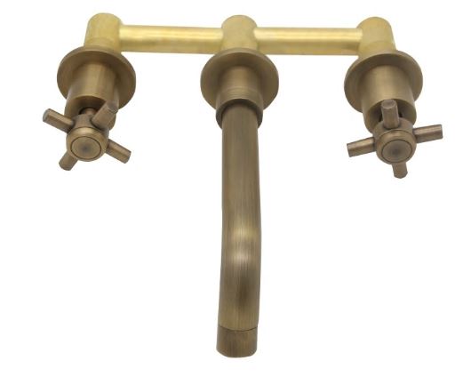 Modern Brass Cross Handle 3 Hole Basin Mixer #20103 – TIC Bathrooms
