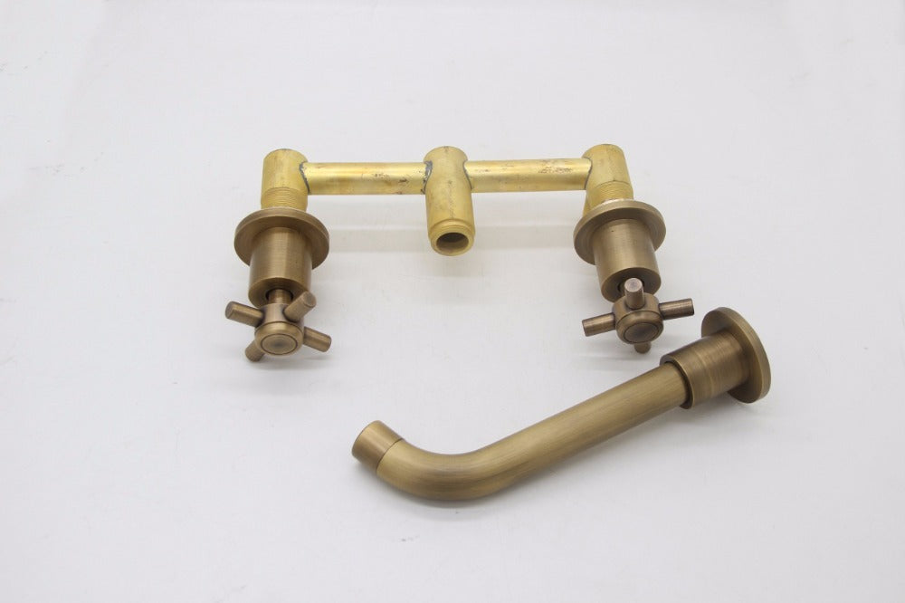 Modern Brass Cross Handle 3 Hole Basin Mixer #20103 – TIC Bathrooms