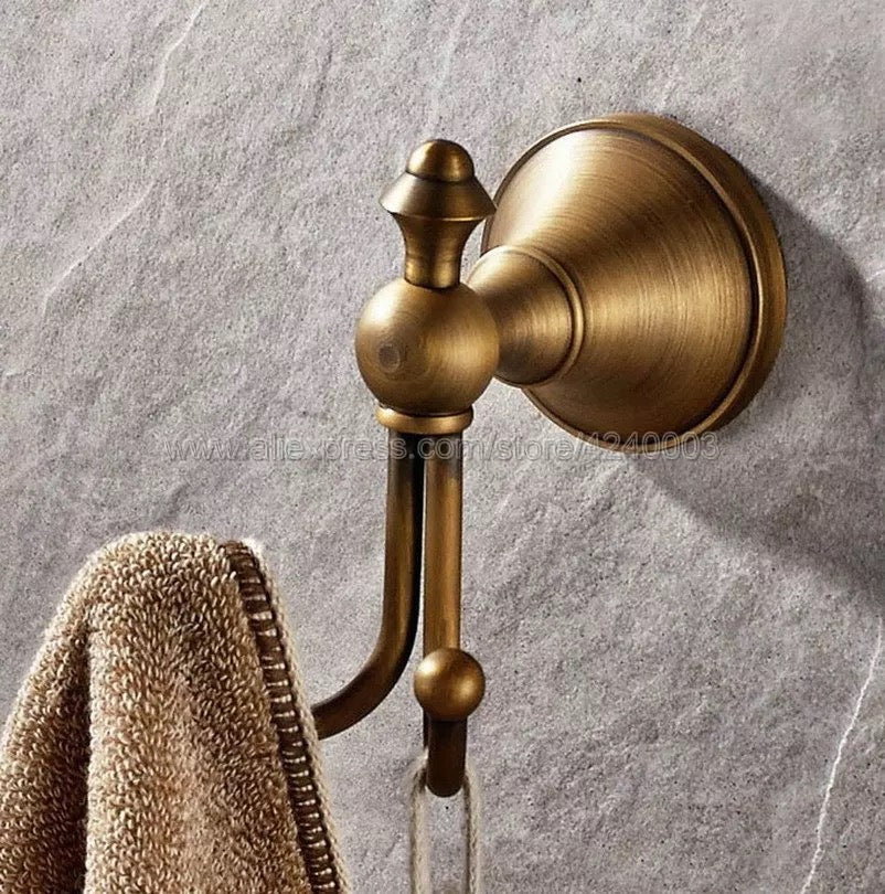 Antique Brass Double Robe Hook #20188 – TIC Bathrooms