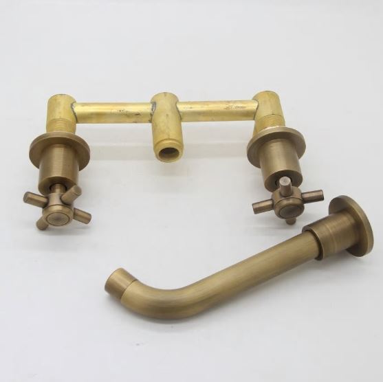 Modern Brass Cross Handle 3 Hole Basin Mixer #20103 – TIC Bathrooms